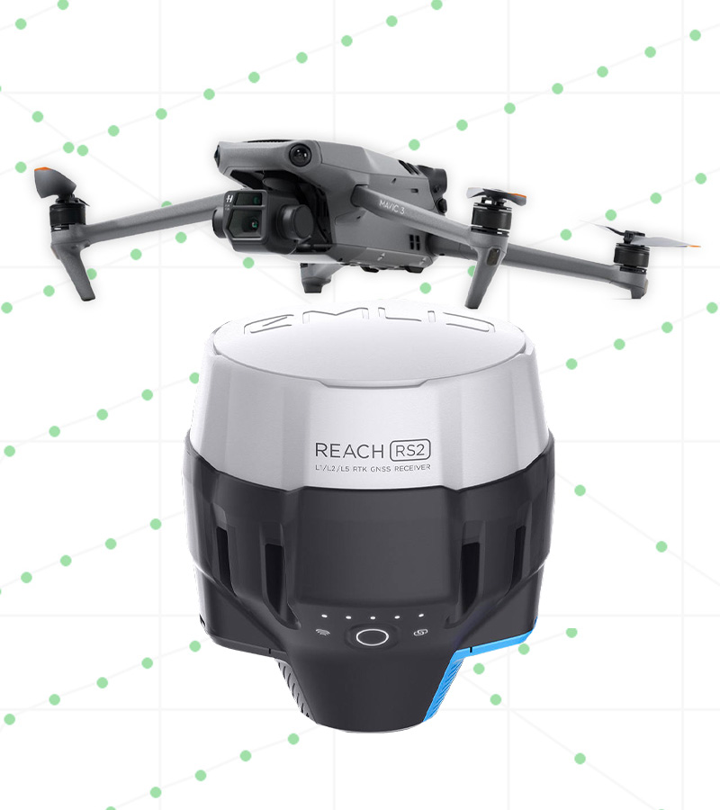 DJI Mavic 3E Enterprise Care 1 Year, Emlid Reach RS2 e abb. Topografo